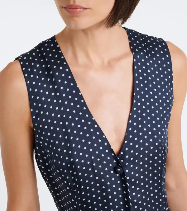 DÔEN Aubrey Polka Dot Silk-blend Minidress - Blue