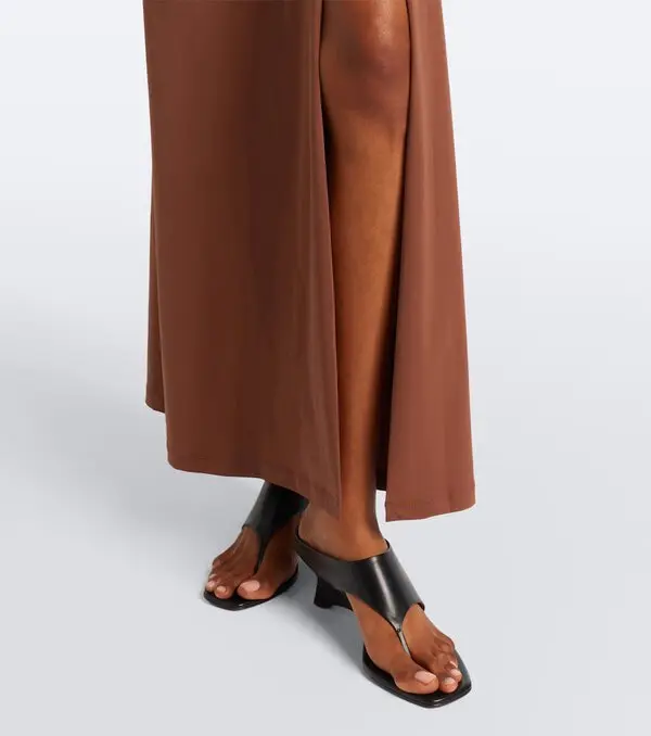Christopher Esber Gathered Jersey Maxi Skirt With Brass Insert