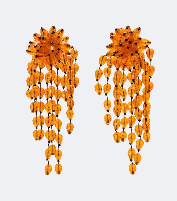 Isabel Marant Étoile Hanabi Beaded Clip-on Earrings - Orange