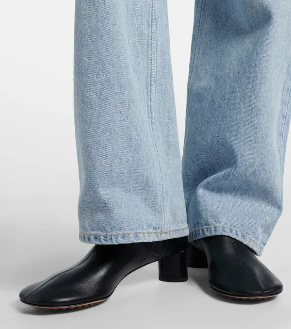Bottega Veneta Cherry Leather Ankle Boots