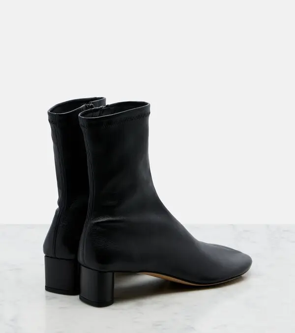 Bottega Veneta Cherry Leather Ankle Boots