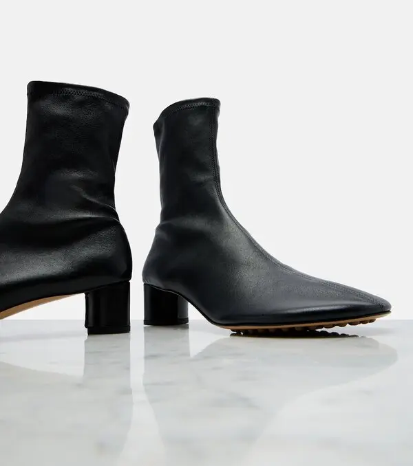 Bottega Veneta Cherry Leather Ankle Boots