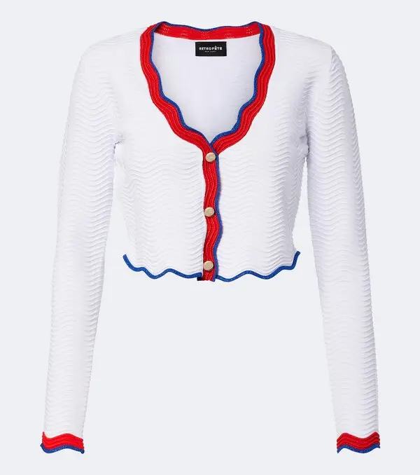Retrofete Orlaithe Ribbed-knit Cardigan - White