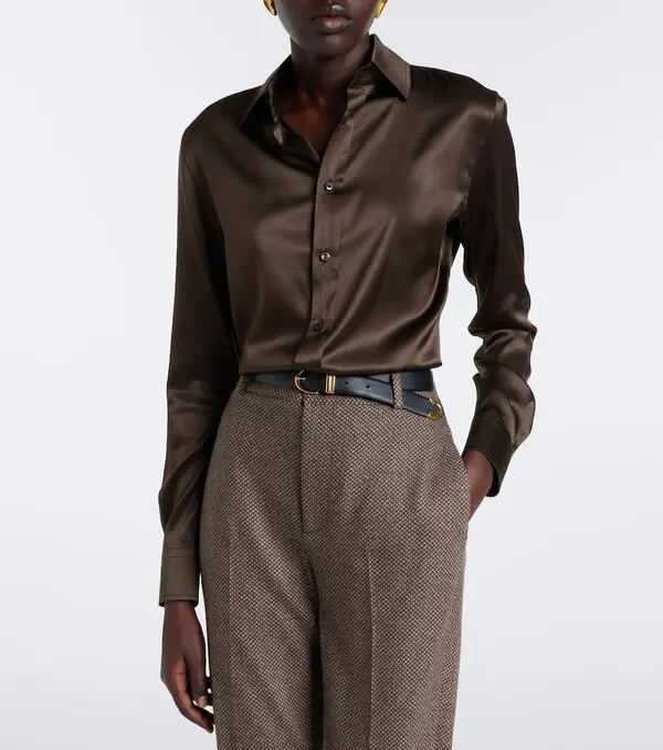 Ralph Lauren Silk-blend Satin Shirt