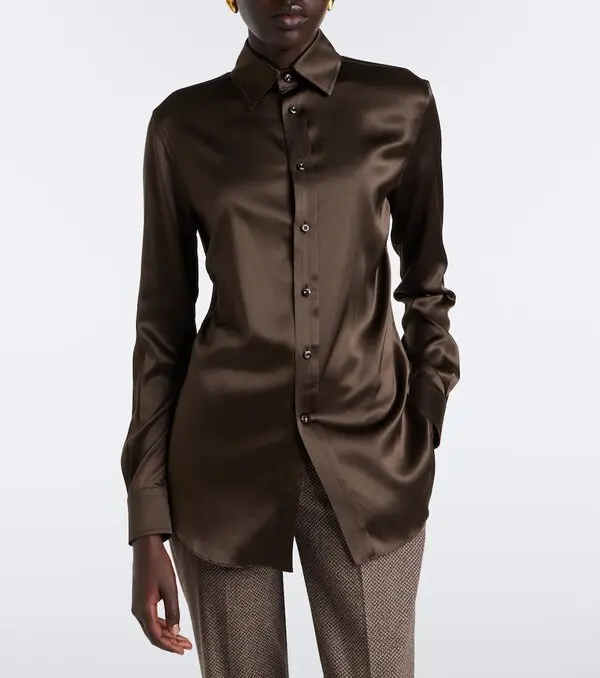 Ralph Lauren Silk-blend Satin Shirt