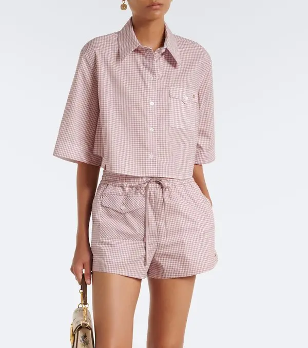 Valentino Garavani Vlogo Gingham Cotton Shirt