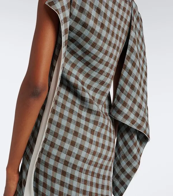Loewe Gingham Asymmetric Crêpe Midi Dress