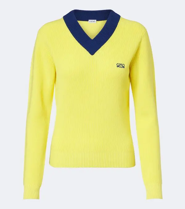 Loewe Double L V-neck Sweater - Yellow