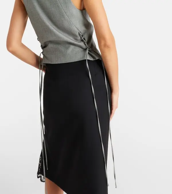 Alexander McQueen Asymmetrical Wool Vest - Grey