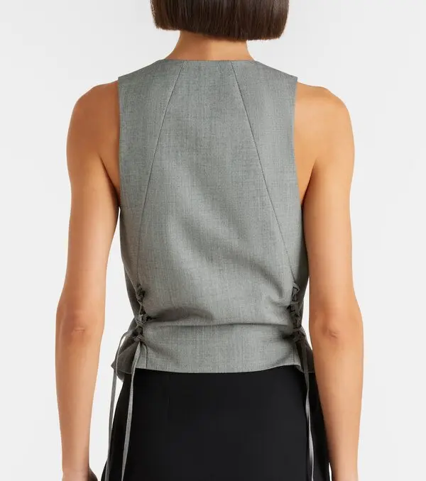 Alexander McQueen Asymmetrical Wool Vest - Grey