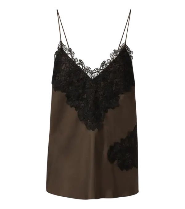 RÓHE Lace-trimmed Silk Camisole - Brown