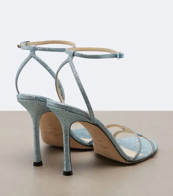 JIMMY CHOO Leo Glitter Sandals