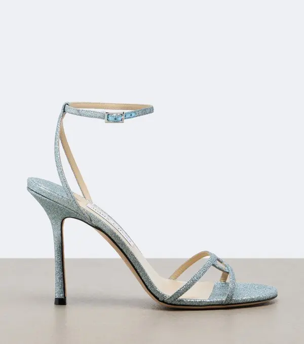 JIMMY CHOO Leo Glitter Sandals