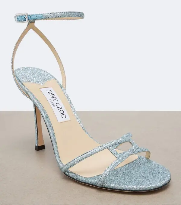 JIMMY CHOO Leo Glitter Sandals