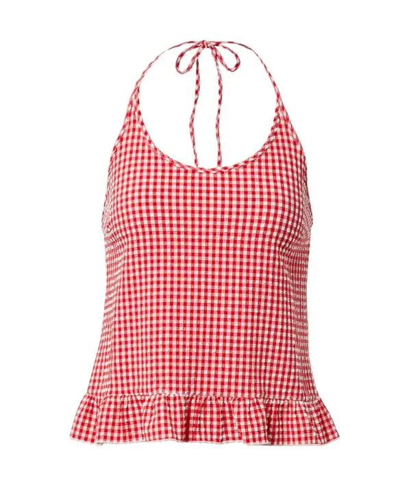 MONTCE Brooklyn Gingham Halterneck Top - Red
