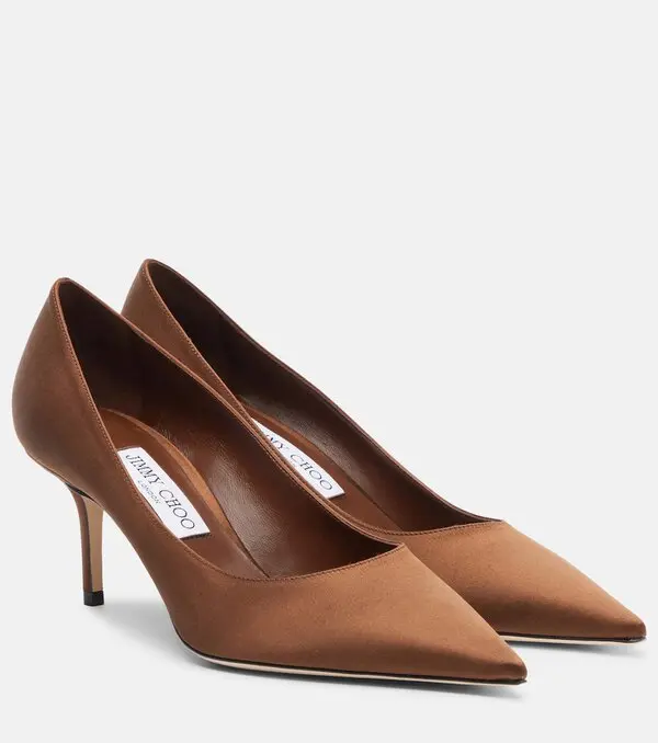 JIMMY CHOO Love Satin Pumps - Brown