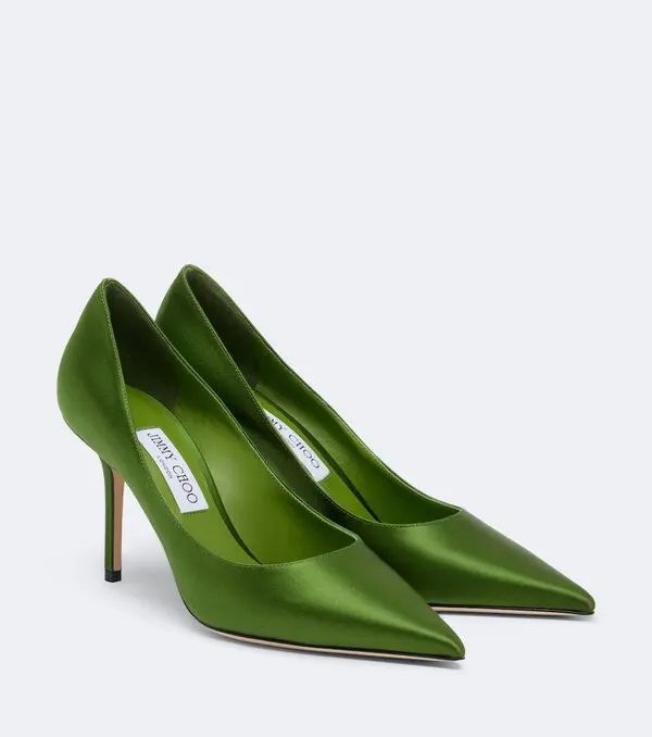 JIMMY CHOO Love Satin Pumps - Green