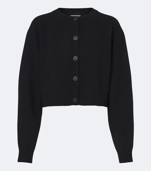 Loulou De Saison Heike Cropped Cashmere Cardigan - Black