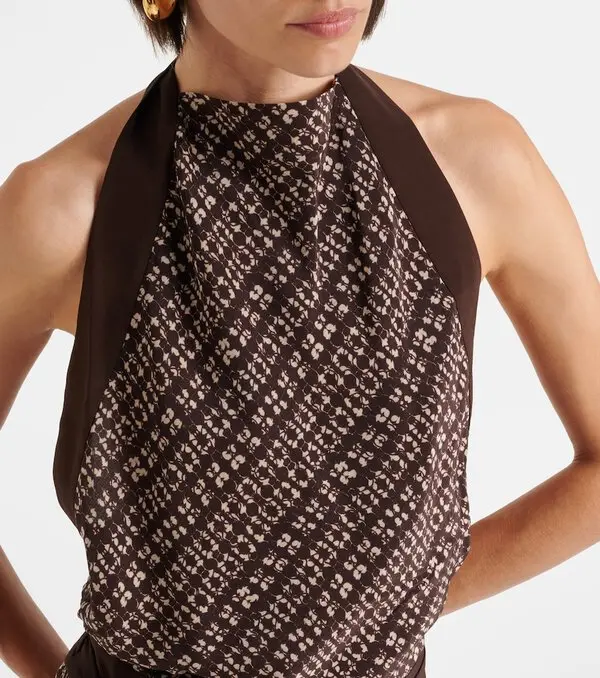 SIR. Astrid Printed Open-back Minidress