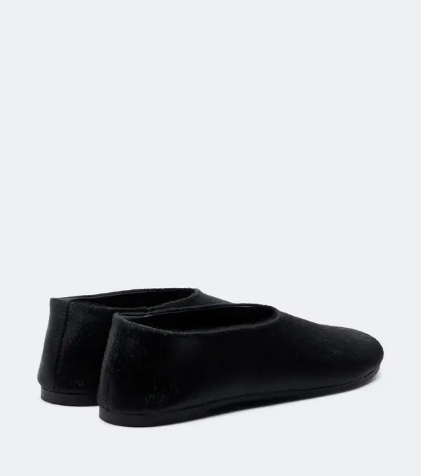 A.emery Jesse Calf Hair Flats - Black