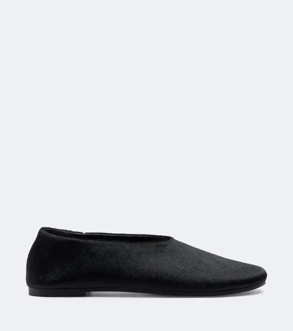 A.emery Jesse Calf Hair Flats - Black