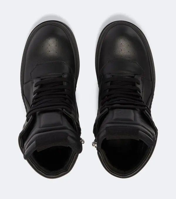 Rick Owens Mega Bumper Geobasket Leather Sneakers