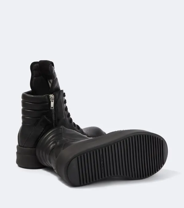 Rick Owens Mega Bumper Geobasket Leather Sneakers