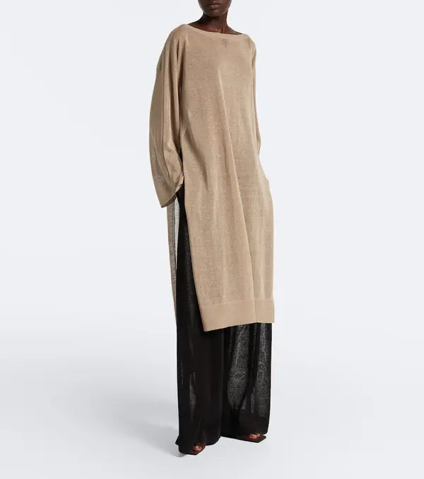 Alaïa Semi-sheer Linen And Silk Kaftan
