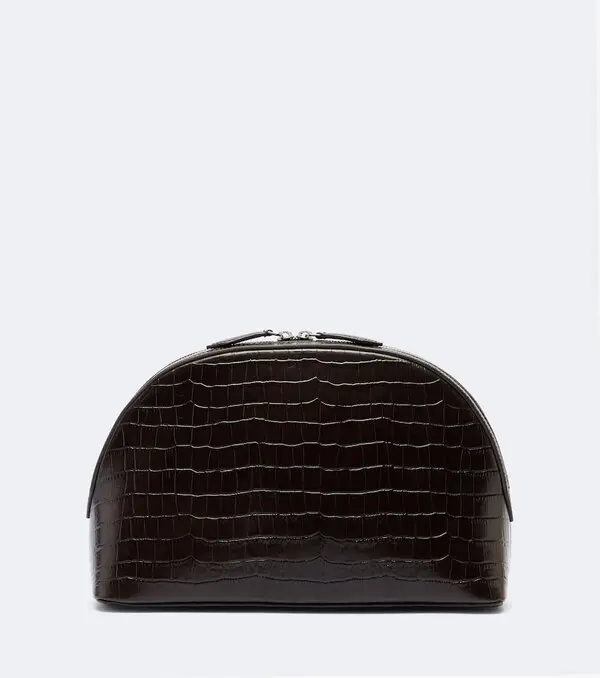 A.emery Halloran Croc-effect Leather Clutch - Brown