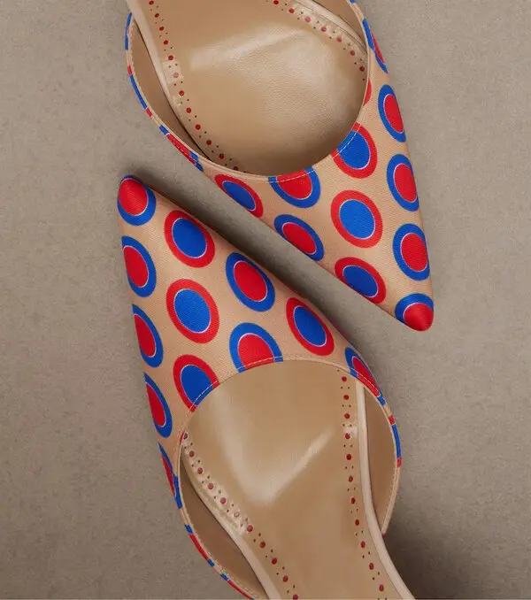 Manolo Blahnik Carolyne Polka-dot Slingback Pumps