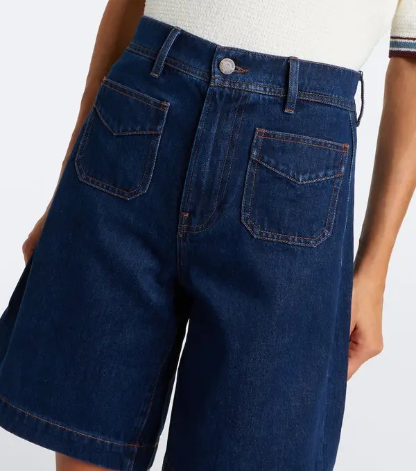 Veronica Beard Carter Denim Bermuda Shorts - Blue