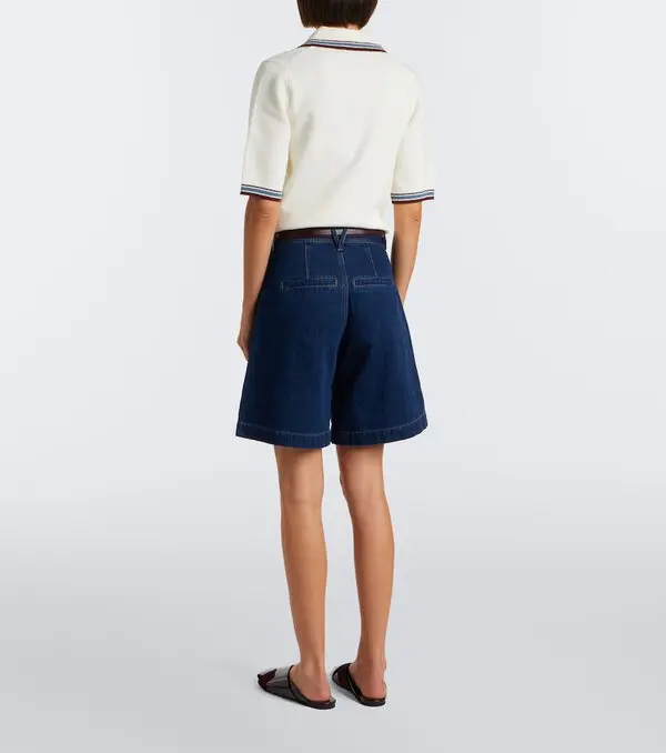 Veronica Beard Carter Denim Bermuda Shorts - Blue