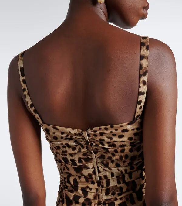 Dolce & Gabbana Leopard-print Silk-blend Charmeuse Minidress