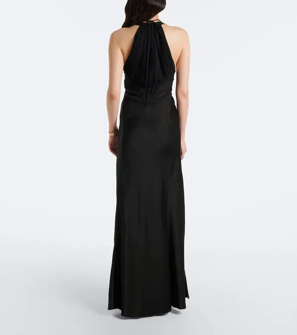 Victoria Beckham Paneled Crêpe Satin Gown