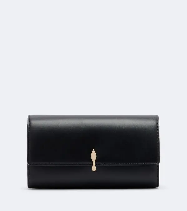 CHRISTIAN LOUBOUTIN Bettina Leather Wallet On Chain - Black