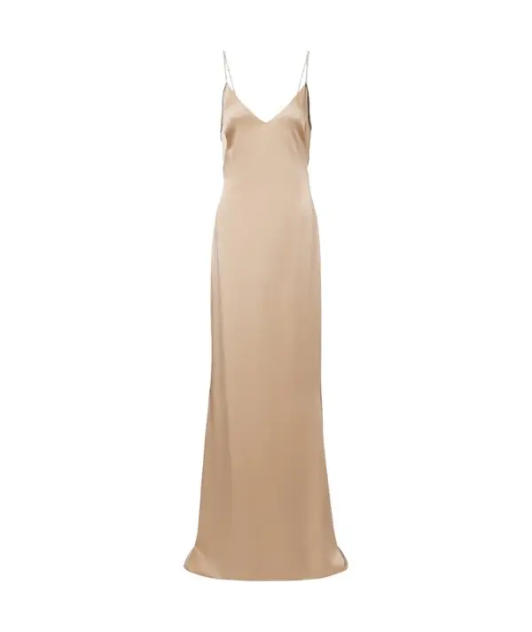 TOM FORD Embellished Satin Gown - Beige