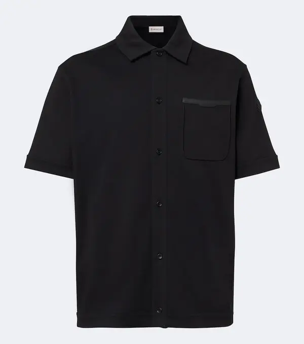 Moncler Leather-trimmed Cotton Shirt