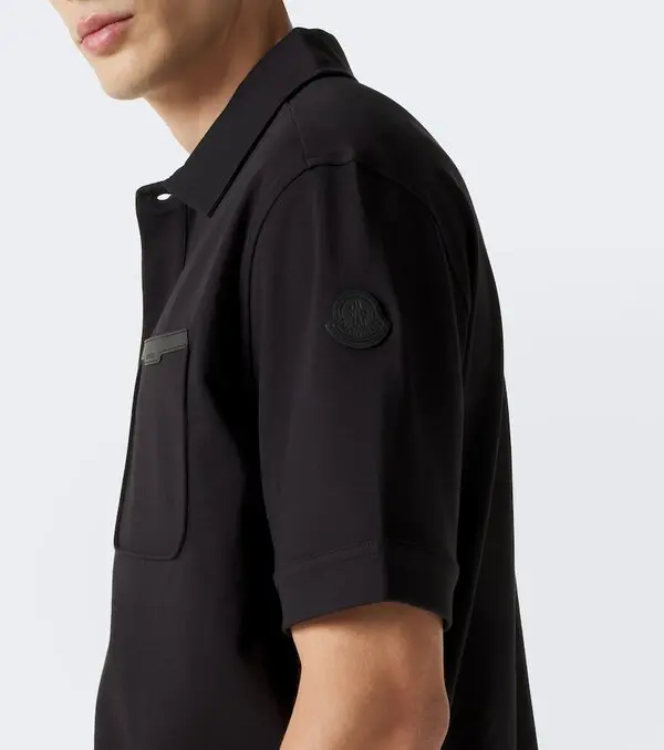 Moncler Leather-trimmed Cotton Shirt