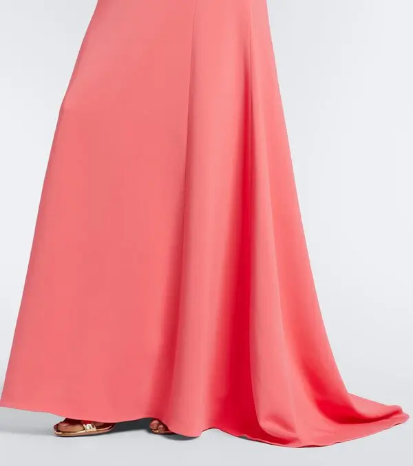 Oscar De La Renta Off-the-shoulder Gown In Guava