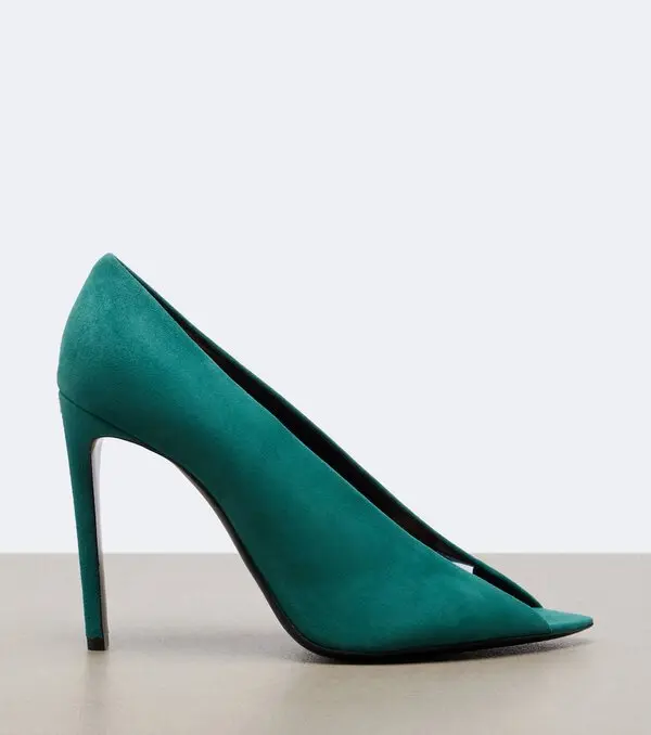 Valentino Garavani Vlogo Révélé Suede Peep-toe Pumps