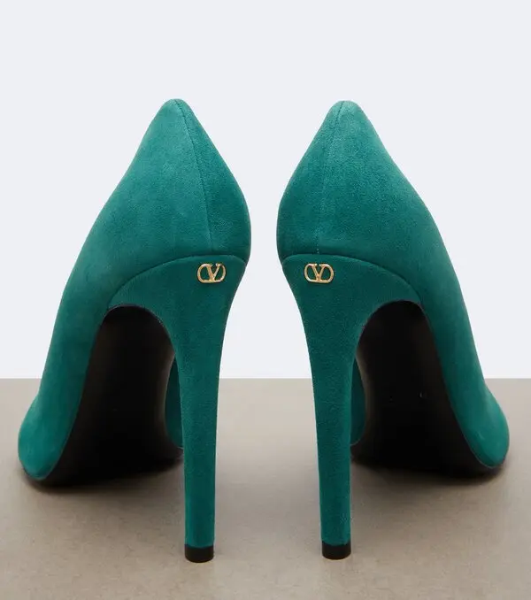 Valentino Garavani Vlogo Révélé Suede Peep-toe Pumps