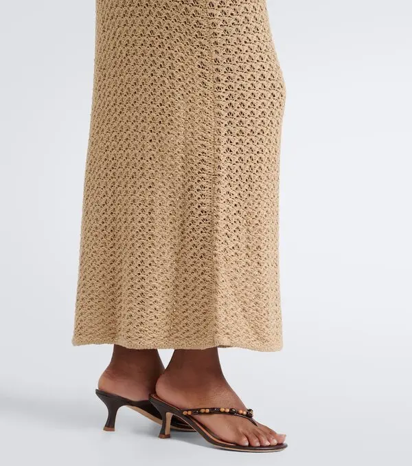 SIR. Ellinor Crochet Cotton Maxi Dress - Beige