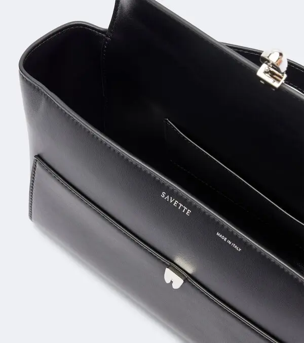 Savette Symmetry Trapeze Small Leather Top-handle Bag