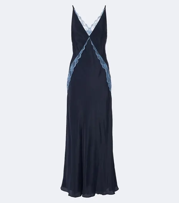 SIR. Elsie Lace-trimmed Gown - Blue