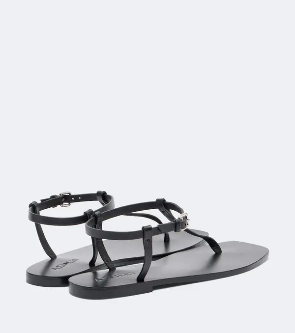 A.emery Clara Leather Thong Sandals - Black