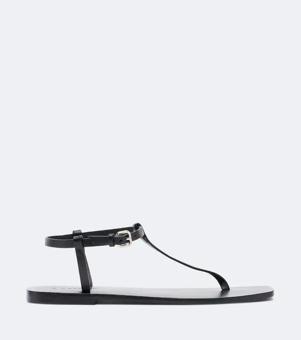 A.emery Clara Leather Thong Sandals - Black
