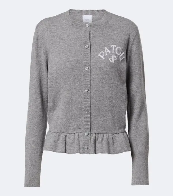 PATOU Jacquard Logo Wool And Cashmere Cardigan