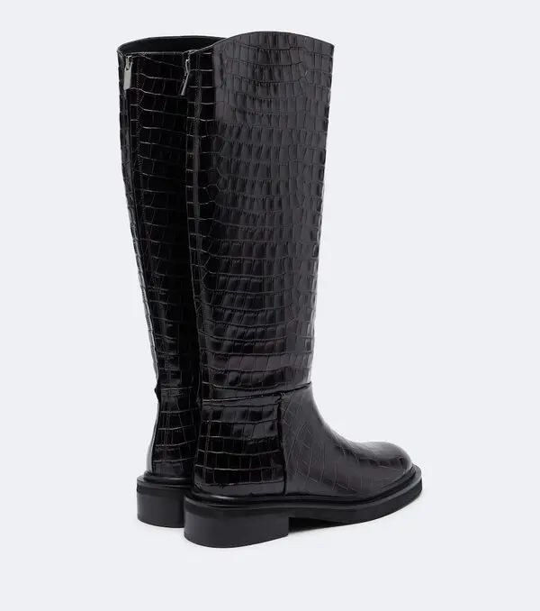 A.emery Jude Croc-effect Leather Knee-high Boots