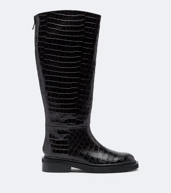 A.emery Jude Croc-effect Leather Knee-high Boots