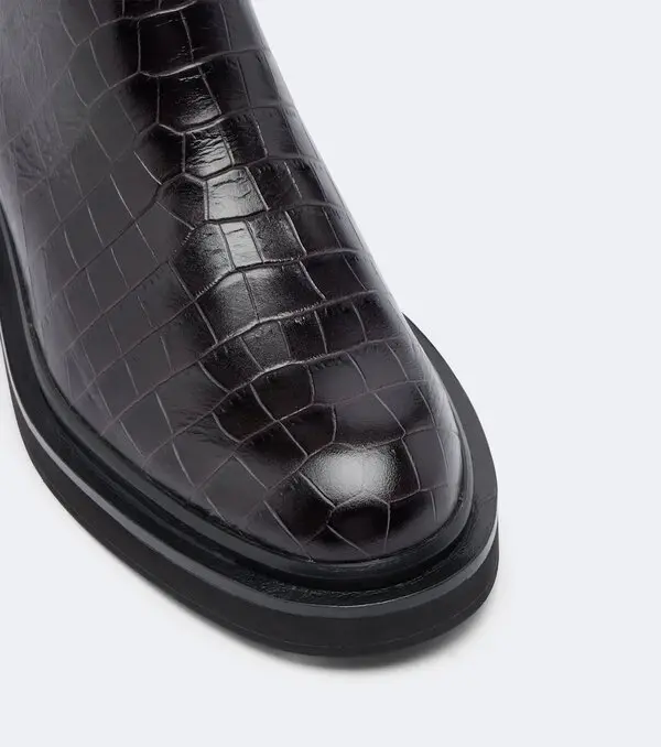 A.emery Jude Croc-effect Leather Knee-high Boots